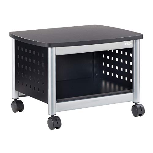 Safco Products Scoot Underdesk Printer Stand 1855BL, Black, Powder Coat Finish, Swivel Wheels for Mobility