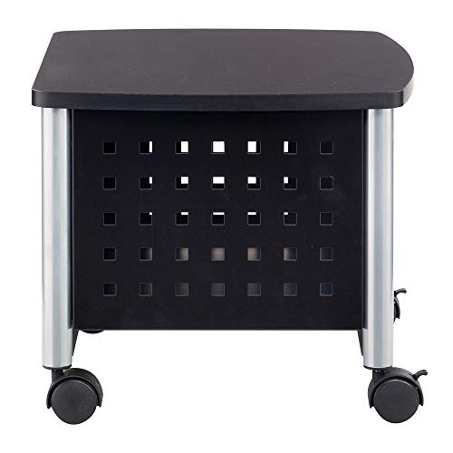 Safco Products Scoot Underdesk Printer Stand 1855BL, Black, Powder Coat Finish, Swivel Wheels for Mobility