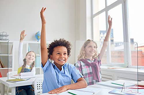 NO Cutout Sneeze Guard Panel for Counter and Desk, Portable Clear Acrylic Shield No Opening, Protective Plexiglass Shield Without Opening for Office, School, and Retail Store