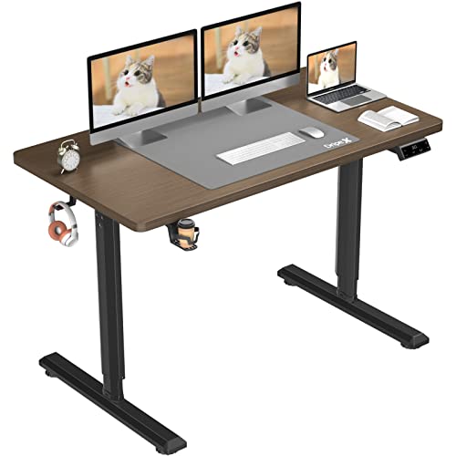 Dripex Electric Standing Desk Height Adjustable Computer Table-43 x 24 Inches Durable Large Workstation with Mouse Pad for Home Office