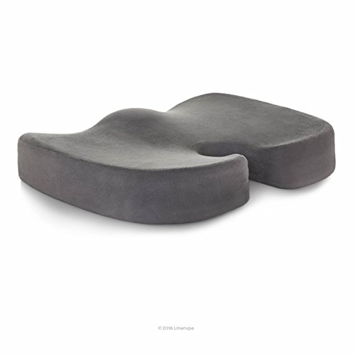 Linenspa Orthopedic Gel Foam Seat Cushion - Tailbone/Coccyx Comfort - Support for All-Day Sitting and Back Pain Relief grey 18" x 14"