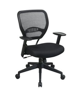 space air grid mid-back swivel chair, black, 20-1/2 x 19-1/2 x 42h