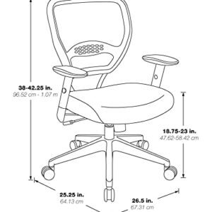 SPACE Air Grid Mid-Back Swivel Chair, Black, 20-1/2 x 19-1/2 x 42h