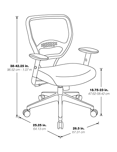 SPACE Air Grid Mid-Back Swivel Chair, Black, 20-1/2 x 19-1/2 x 42h