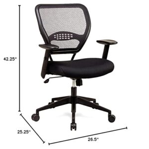 SPACE Air Grid Mid-Back Swivel Chair, Black, 20-1/2 x 19-1/2 x 42h