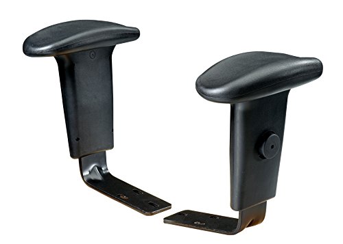 Office Star Replacement Adjustable Arms with Soft Pads, Pack of 2 Arms, Fits 2902 and 98341 Chairs, Black