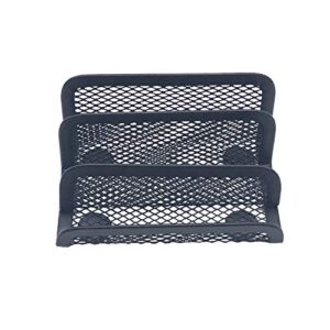 Desktop Stacking Business Card File Holder/Stand from Chris.W, 3-Tier, Metal Mesh Collection (Black)