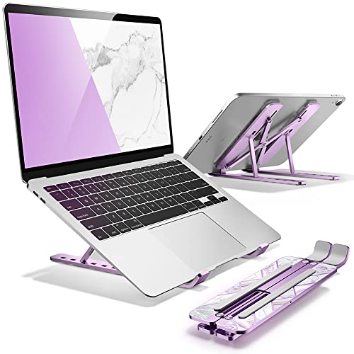 i-Blason Cosmo Laptop Stand, Adjustable Portable Computer Stand Aluminum Alloy Laptop Riser Holder with Multi-Angle Stand Compatible with MacBook Pro/MacBook Air, 7-17.3" Laptops & Tablets (Purple)