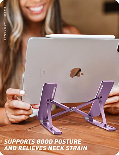 i-Blason Cosmo Laptop Stand, Adjustable Portable Computer Stand Aluminum Alloy Laptop Riser Holder with Multi-Angle Stand Compatible with MacBook Pro/MacBook Air, 7-17.3" Laptops & Tablets (Purple)