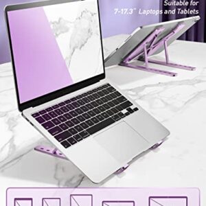 i-Blason Cosmo Laptop Stand, Adjustable Portable Computer Stand Aluminum Alloy Laptop Riser Holder with Multi-Angle Stand Compatible with MacBook Pro/MacBook Air, 7-17.3" Laptops & Tablets (Purple)