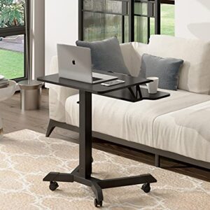 Fenge Mobile Standing Desk, Laptop Desk with Keyboard,Rolling Standing Desk Laptop Cart on Wheels,Height Adjustable Computer Workstation,Home Office LC-G27201WB