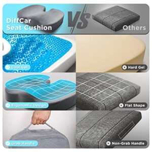 DiffCar Seat Cushions for Office Chairs,Car Seat Cushion,Seat Cushion for Tailbone Pain Relief,Pressure Relief Seat Cushion For Chair Gel Seat Cushion For Long Sitting,Coccyx Cushion for Tailbone Pain