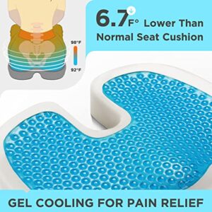 DiffCar Seat Cushions for Office Chairs,Car Seat Cushion,Seat Cushion for Tailbone Pain Relief,Pressure Relief Seat Cushion For Chair Gel Seat Cushion For Long Sitting,Coccyx Cushion for Tailbone Pain