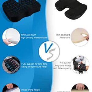 anngrowy Seat Cushion Office Chair Cushion Car Seat Cushion for Back Tailbone Pain Relief Wheelchair Cushions Butt Pillow Cushion Memory Foam Coccyx Cushion for Computer Office Chair Car Seat Driver