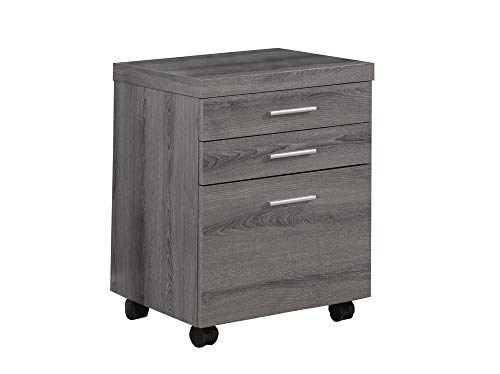 Monarch Specialties 3 Drawer File Cabinet - Filing Cabinet (Dark Taupe)