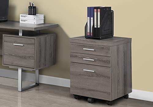 Monarch Specialties 3 Drawer File Cabinet - Filing Cabinet (Dark Taupe)