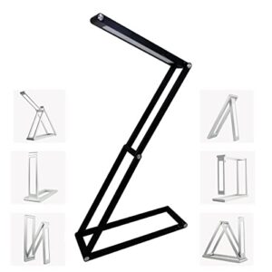 ledholyt foldable led desk light, slim portable rechargeable usb table light, eye-caring aluminium alloy table lamps,for home, reading, studying, work, travel (black)