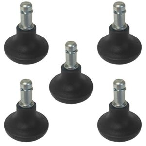 short bell glides for office, task, & desk chairs or stools – low profile – replacement- (5 pack) – s0005-5