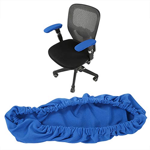 1 Pair Knitted Elastic Fabric Chair Armrest Covers Office Wheelchair Arm Rest Pad Elbows Forearms Pressure Relief slipcover (Blue)