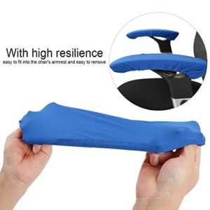 1 Pair Knitted Elastic Fabric Chair Armrest Covers Office Wheelchair Arm Rest Pad Elbows Forearms Pressure Relief slipcover (Blue)