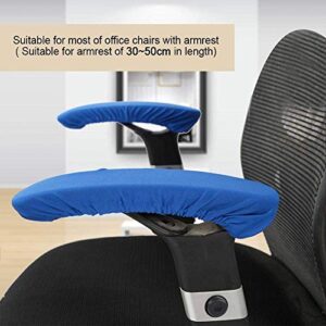 1 Pair Knitted Elastic Fabric Chair Armrest Covers Office Wheelchair Arm Rest Pad Elbows Forearms Pressure Relief slipcover (Blue)