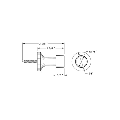 Baseboard Door Bumper,Solid Brass Satin