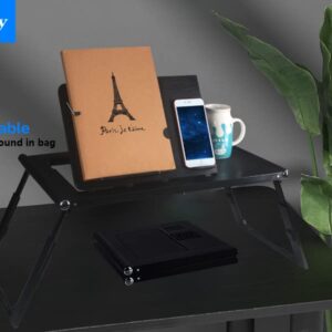 Laptop Desk for Bed,Asltoy Laptop Bed Tray Table,Foldable Lap Desk Tablet Stand Notebook Bed Tray Desk with Internal USB Fans Laptop Table Height & Angle Adjustable Breakfast Table Desk