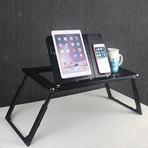 Laptop Desk for Bed,Asltoy Laptop Bed Tray Table,Foldable Lap Desk Tablet Stand Notebook Bed Tray Desk with Internal USB Fans Laptop Table Height & Angle Adjustable Breakfast Table Desk