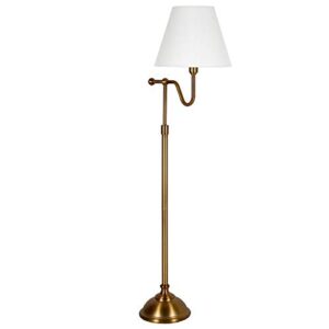 Wellesley 63" Tall Floor Lamp with Fabric Shade in Brass/White