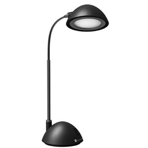 lavish home 72-l081-b, black desk lamp adjustable gooseneck for reading, crafts, writing-modern design light for bedroom, home, office, and dorm, 5”x 5” x21