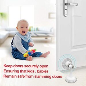 Door Stopper, Magnetic Door Stop , Stainless Steel Door Catch, 3M Double-Sided Magnetic Door Holder Doorstop White, No Drilling Keep Your Door Open with Door Stopper 1 Pack