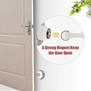 Door Stopper, Magnetic Door Stop , Stainless Steel Door Catch, 3M Double-Sided Magnetic Door Holder Doorstop White, No Drilling Keep Your Door Open with Door Stopper 1 Pack