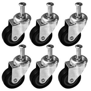 factorduty 6 pack heavy-duty 2″ swivel caster wheels for creeper service cart stool post mount