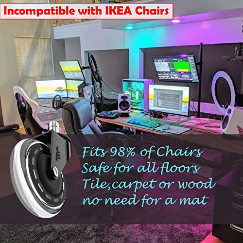 Office Chair Wheels for Wood Floors and Carpet Replacement Wheels for Office Chair 3 Inch Chair Casters Set of 5 Heavy Duty Computer Gaming Desk Caster Wheels Noise Free Universal Fit