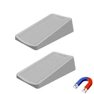 premium rubber door stop – large door stopper wedge,anti-slip design, automatically fixed,works on all floor types and carpet heavy duty door (2 pack, gray)