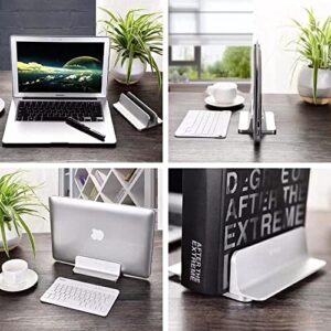 Vertical Laptop Stand, Adjustable Laptop Holder Desktop Stand (Small, Sliver)