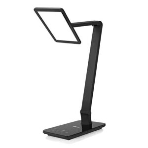 saicoo led desktop lamp with large led panel, seamless dimming-control of brightness and color temperature, an usb charging port