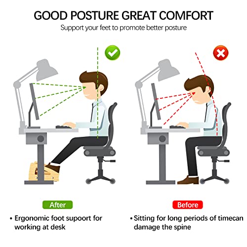 DT Adjustable Under Desk Footrest - Ergonomic Foot Rest for Under Desk at Work Foot Stool Under Desk with 4 Height Position & 20 Degree Tilt Angle Adjustment for Home, Office