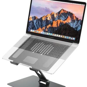 MOMAX Adjustable Laptop Stand, Portable Laptop Stand Adjustable Height Ergonomic Computer Stand Holder Lift for Desk Compatible with MacBook Air Pro, Dell XPS, HP All Laptops (11-17'') Dark Grey