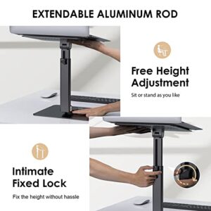 Minthouz 360 Rotating Laptop Stand for Desk - Aluminum Laptop Riser Adjustable Height up to 16.3 inch, Ergonomic Computer Stand for All Laptops 10-17 inch