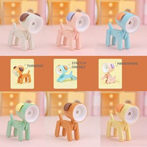 Galunt 6 PCS Mini Led Desk Lamp, Led Cute Night Light Adjustable Phone Stand Mini Dog Table Lamp Cute Small Phone Holder Desk Decor Dog Lamp, Eye-Protection