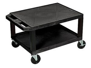 h wilson luxor 16″h av cart – two shelves – black legs