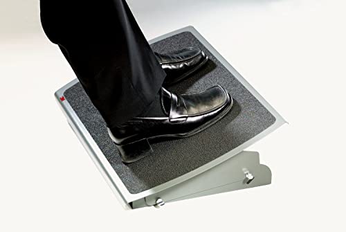 3M Foot Rest, Height and Tilt Adjustable, 22" Extra Wide Platform with Safety-Walk Slip Resistant Surface Provides Ample Room for Both Feet, Heavy Duty Steel Construction, Charcoal Gray (FR530CB)