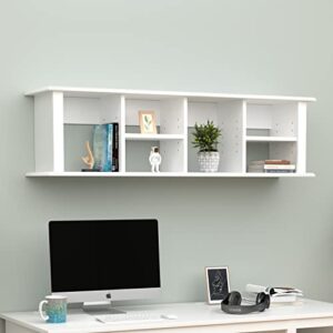 White Wall Mounted Desk Hutch