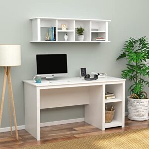 White Wall Mounted Desk Hutch