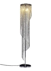 surpars house silver crystal floor lamp s shape chrome finish