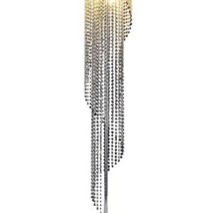 Surpars House Silver Crystal Floor Lamp S Shape Chrome Finish