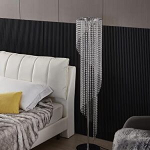 Surpars House Silver Crystal Floor Lamp S Shape Chrome Finish