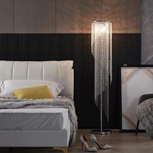 Surpars House Silver Crystal Floor Lamp S Shape Chrome Finish