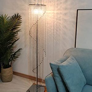 Surpars House Silver Crystal Floor Lamp S Shape Chrome Finish